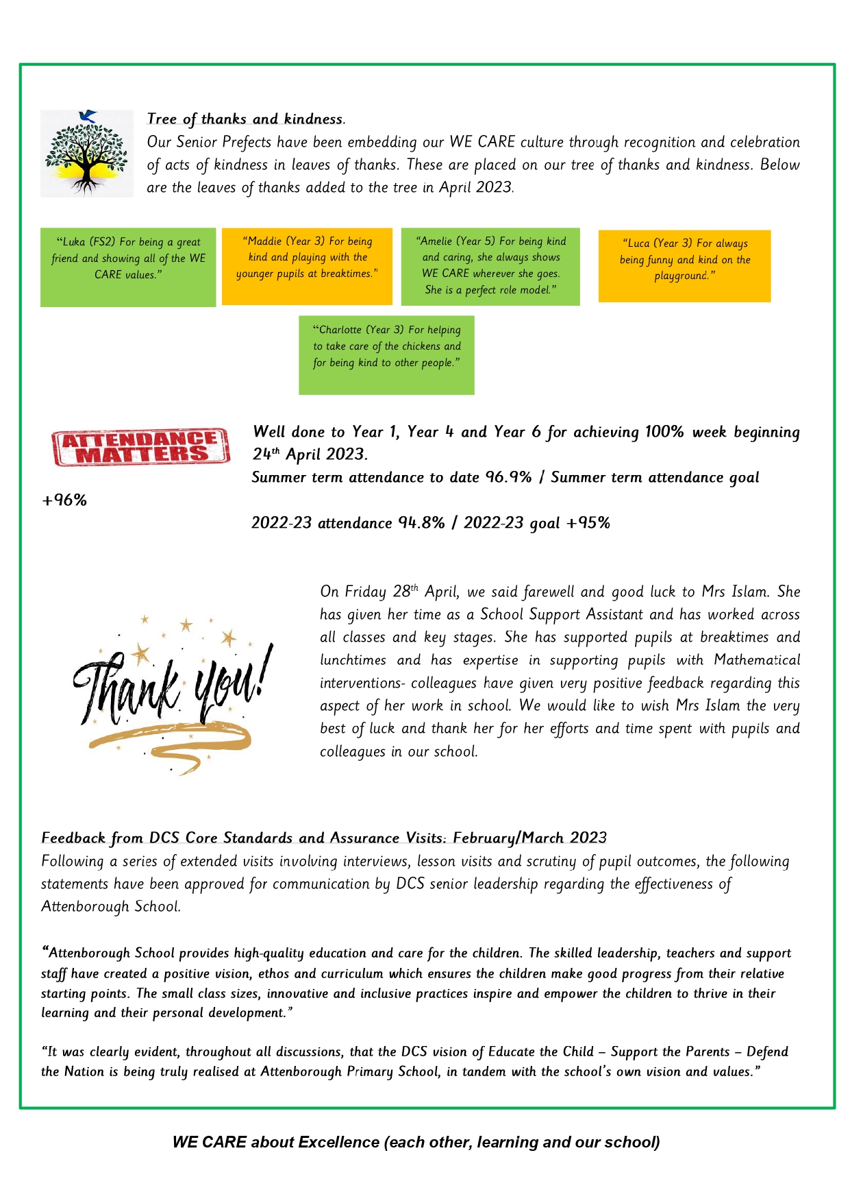 Achievement Bulletins - Attenborough School