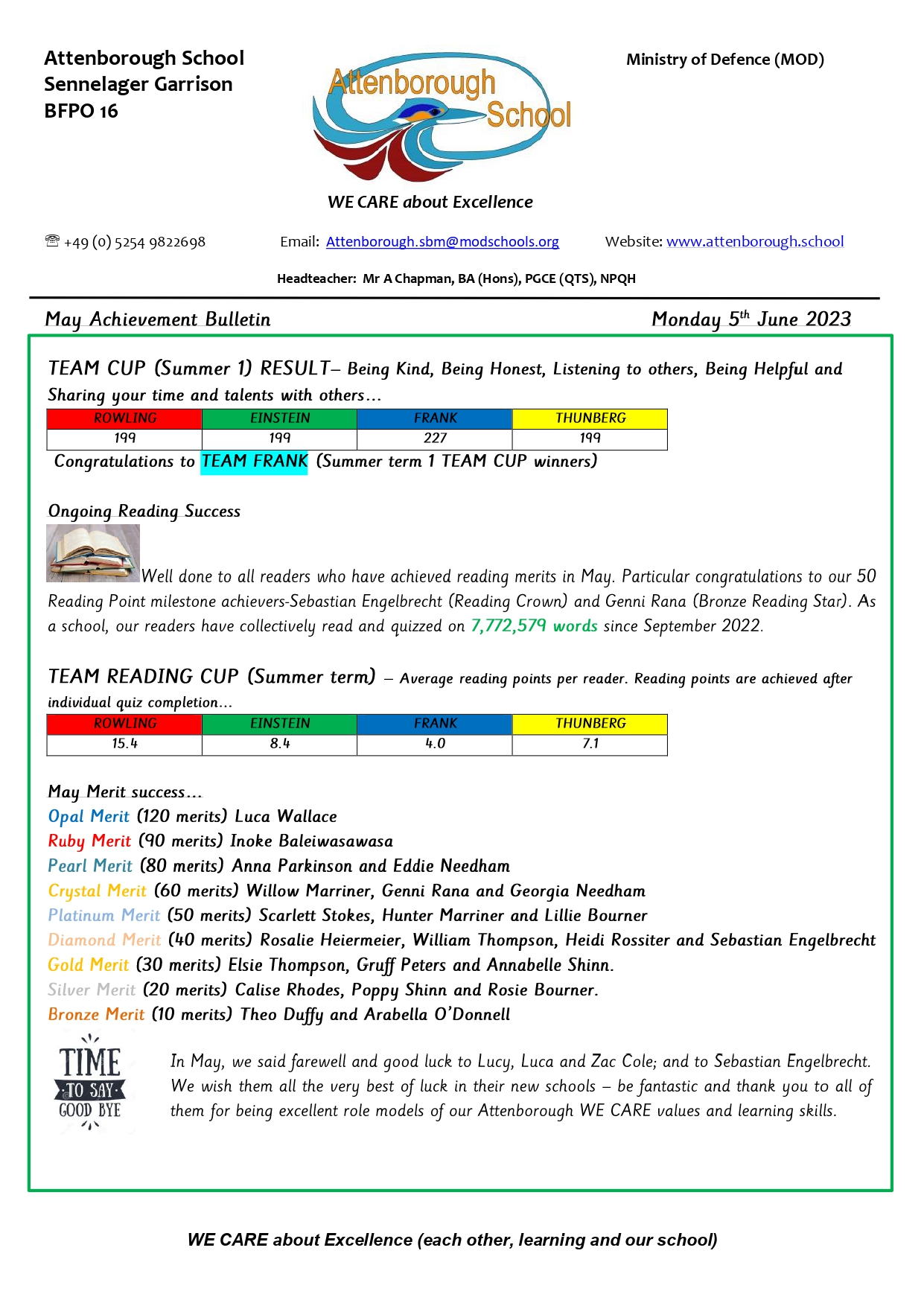 Achievement Bulletins - Attenborough School