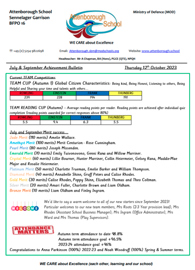 Achievement Bulletins - Attenborough School