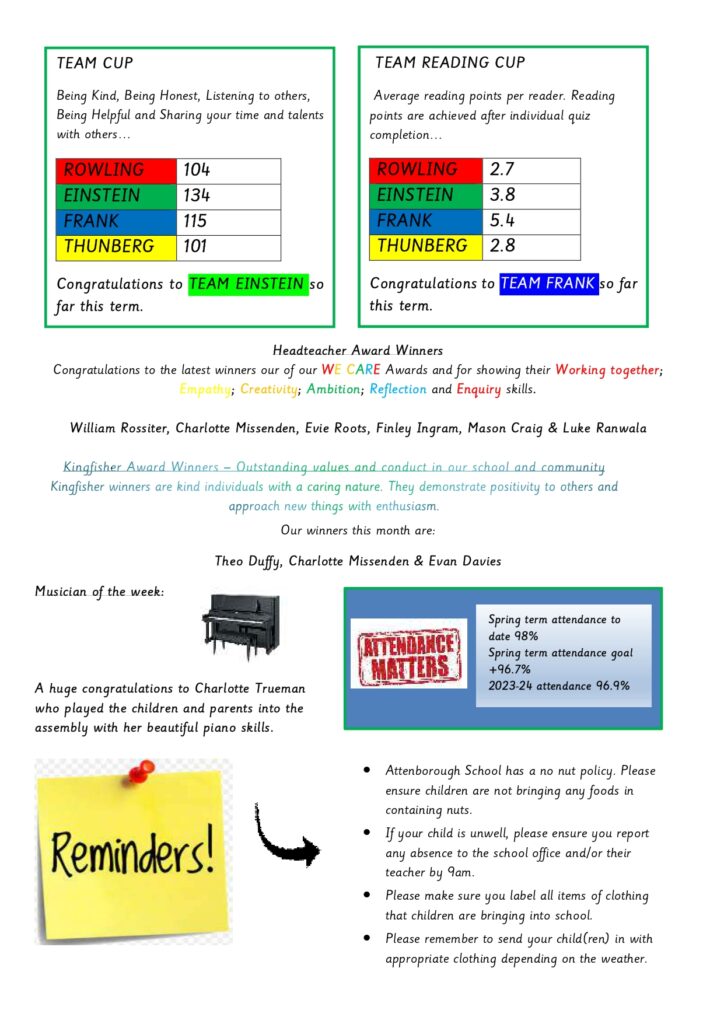Newsletters & Achievement Bulletins - Attenborough School
