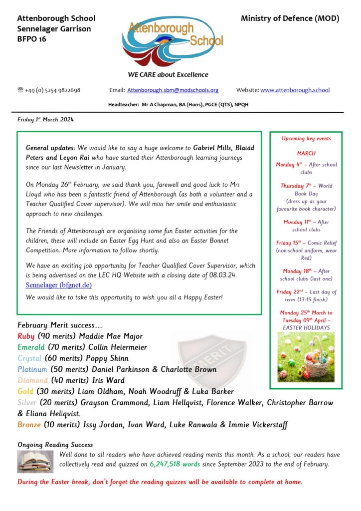 Newsletters & Achievement Bulletins - Attenborough School
